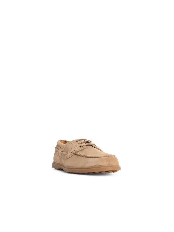 TOD'S Beige Suede Boat Scarpa