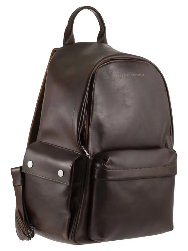 Brunello Cucinelli Travel Backpack In Calfskin