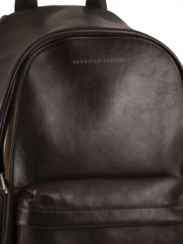 Brunello Cucinelli Travel Backpack In Calfskin