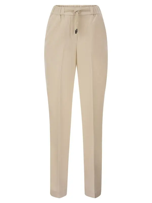 Peserico Tailored Virgin Wool, Cashmere And Metallic Fibre Jogger Trousers - Multicolor