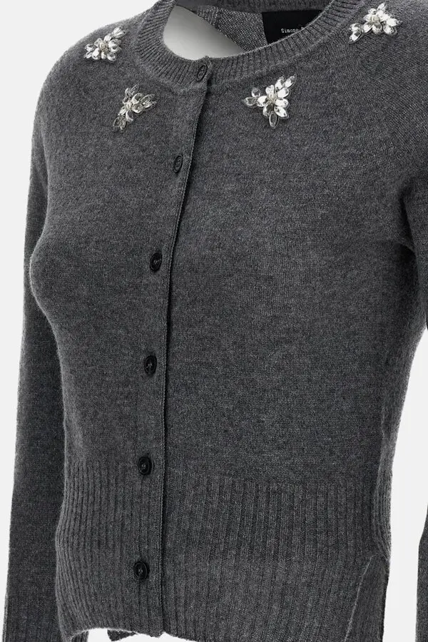 Simone Rocha Relaxed Cashmere Cardigan W/ Emb