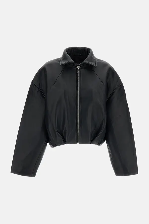 ROTATE BY BIRGER CHRISTENSEN Boxy Leather Jacket - Multicolor
