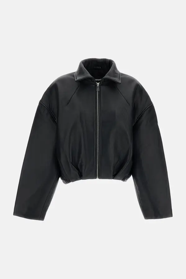 ROTATE BY BIRGER CHRISTENSEN Boxy Leather Jacket - Multicolor