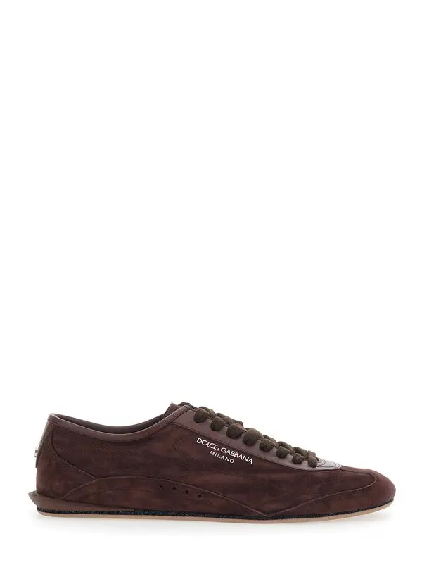 Dolce & Gabbana Gimondi Plus Low Top Suede Sneakers - Brown