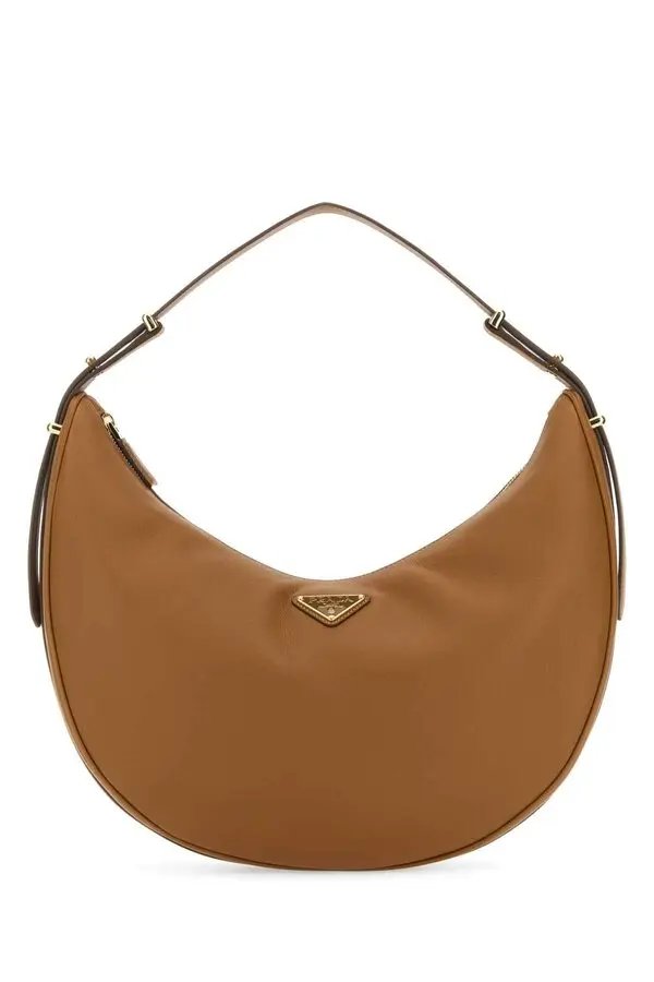 Prada Caramel Leather Big Arquã¨ Handbag - Brown