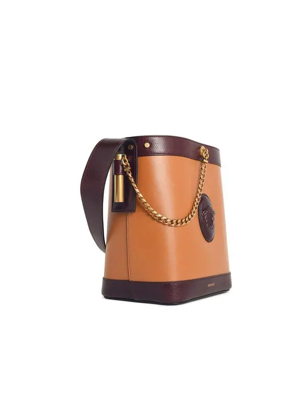 Versace Pivot' Small Leather Bucket Bag