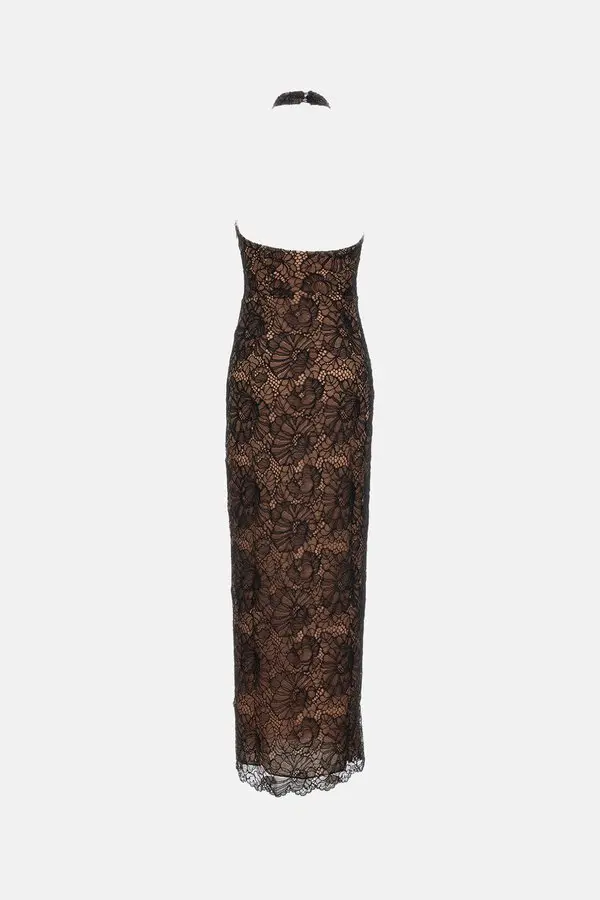 ROTATE BY BIRGER CHRISTENSEN Lace Halterneck Dress