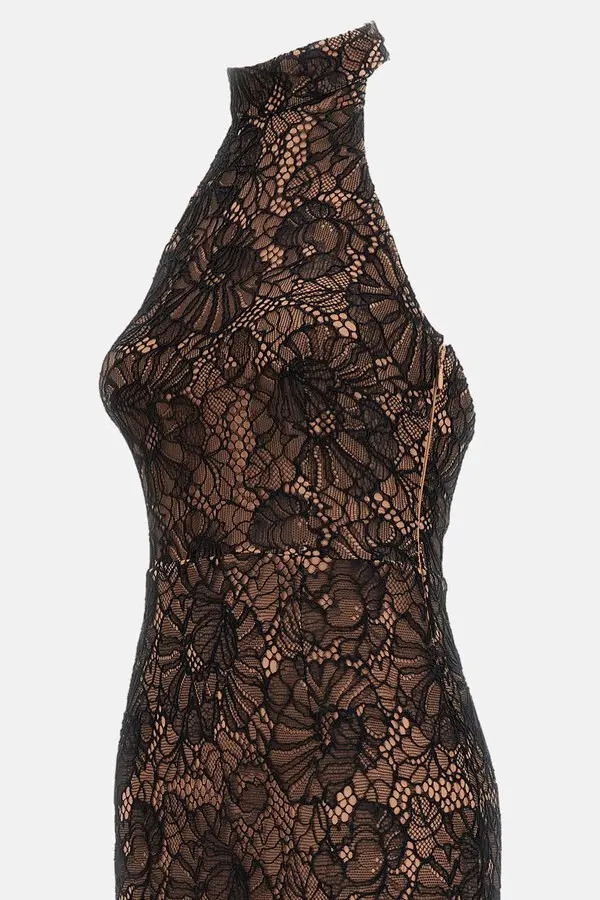 ROTATE BY BIRGER CHRISTENSEN Lace Halterneck Dress