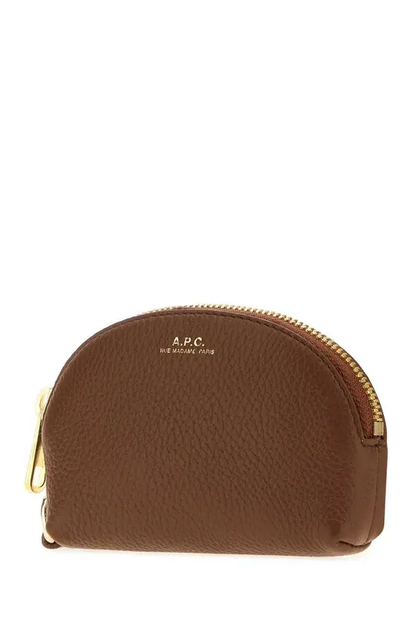 A.p.c. Leather Monnaie Card Holder - Brown