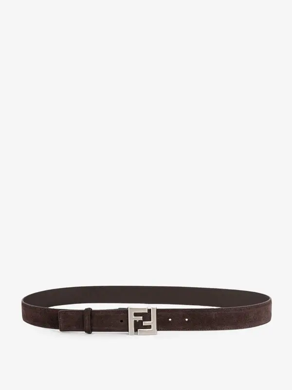 Fendi Squared Ff Suede Belt - Multicolor