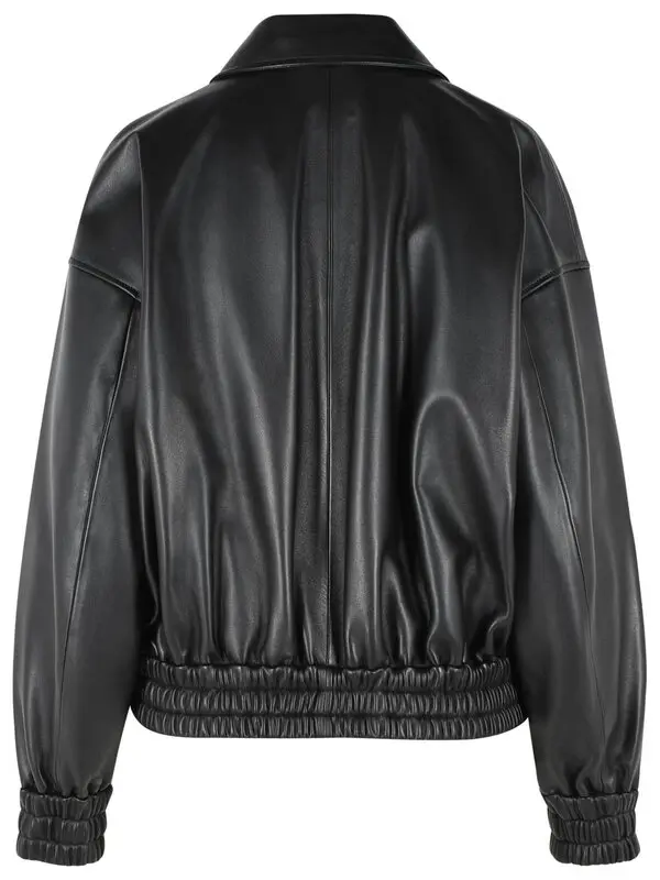 JIL SANDER Leather Bomber Jacket