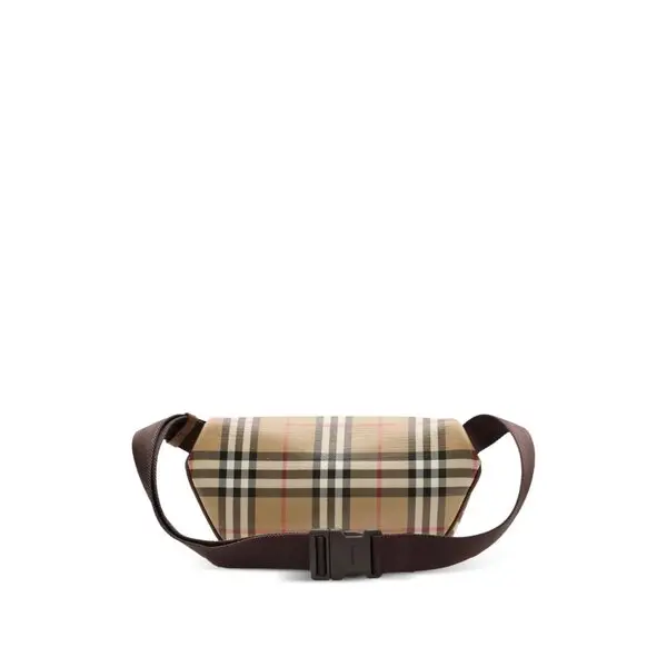 Burberry Check Cotton Belt Bag - Cream