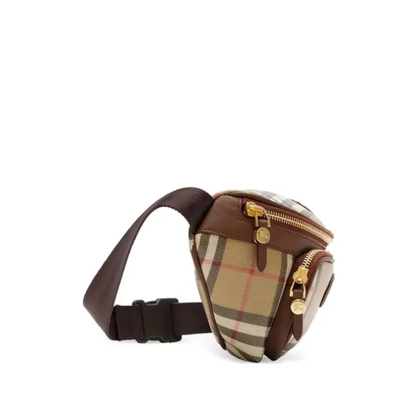 Burberry Check Cotton Belt Bag - Cream