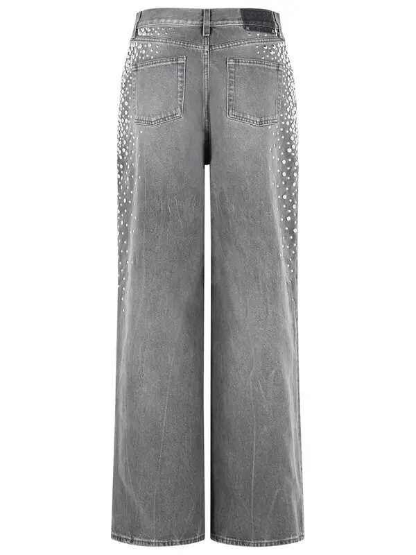 GOLDEN GOOSE Melody' Grey Cotton Jeans