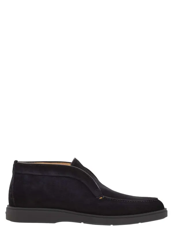 Santoni Suede Leather Desert Boot - Blue