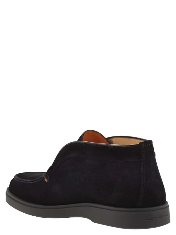 Santoni Suede Leather Desert Boot - Blue