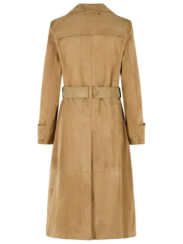 GOLDEN GOOSE Peggy Suede Trench - Cream