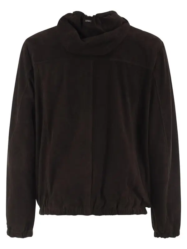 Herno Suede Goatskin Hooded Jacket - Brown