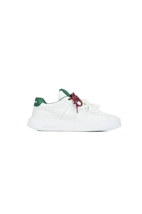 Miu Miu Leather Lace-up Sneakers - Multicolor