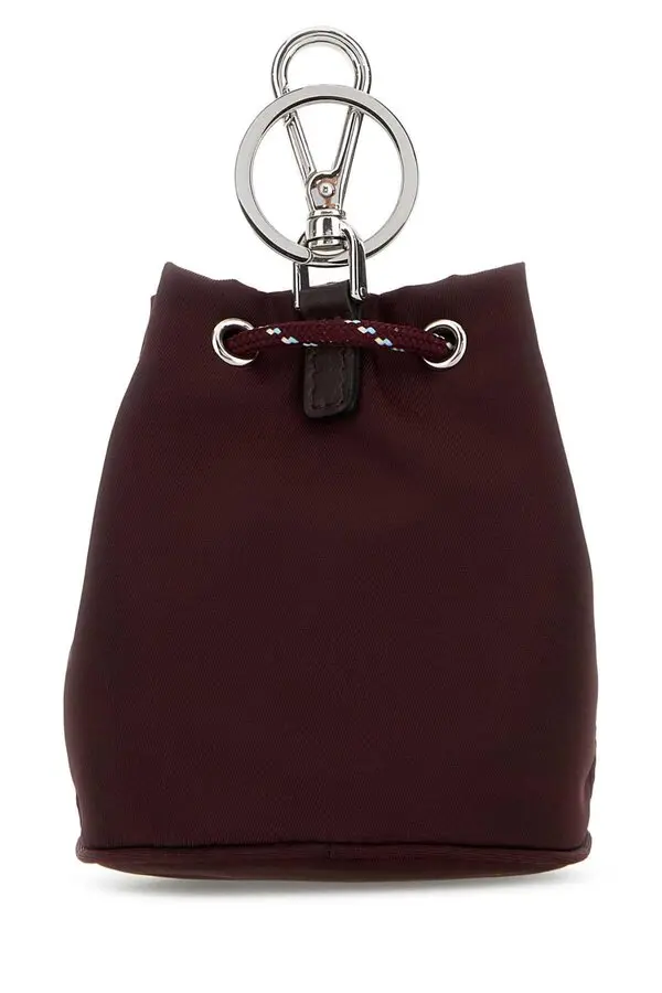 Prada Burgundy Fabric Key Ring