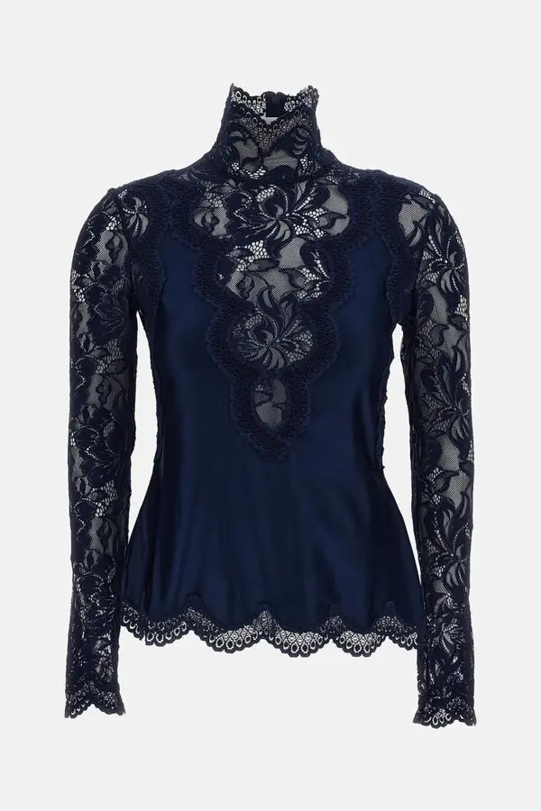 Rabanne Long Sleeved Lace Top - Multicolor