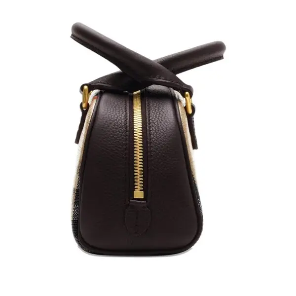 Burberry Mini Highlands Check Bowling Bag - Cream