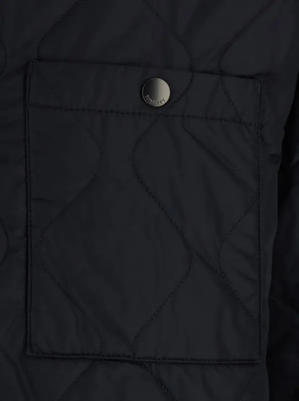 Burberry Brighton' Black Jacket With Quilted Motif And Reversible Design In Tech Fabric