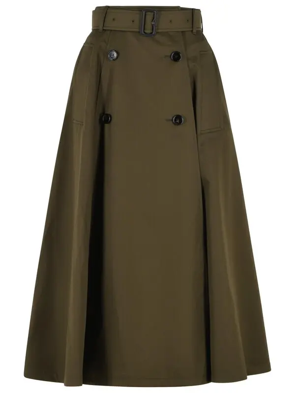 Burberry Brenda Cotton Gabardine Trench Skirt