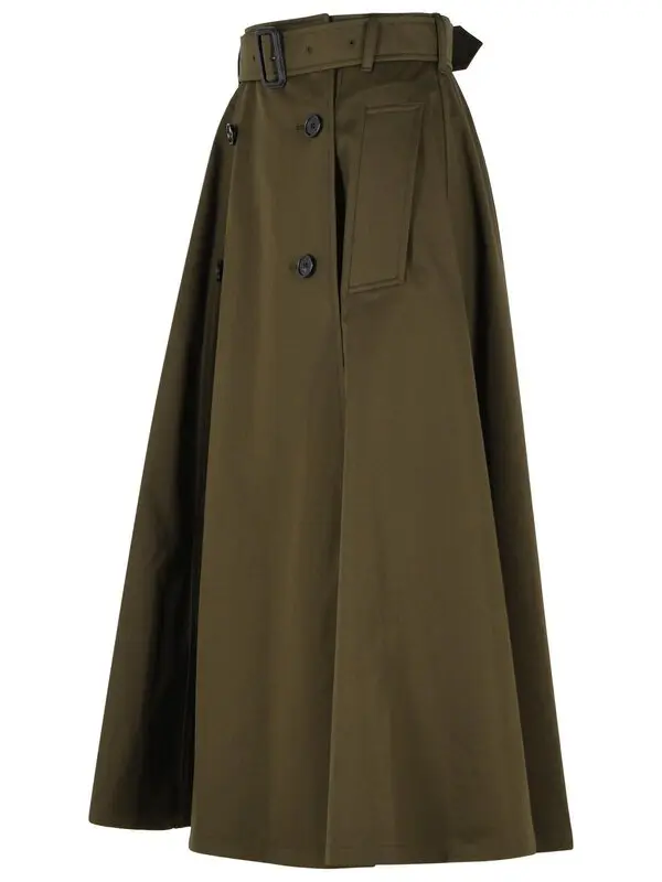 Burberry Brenda Cotton Gabardine Trench Skirt