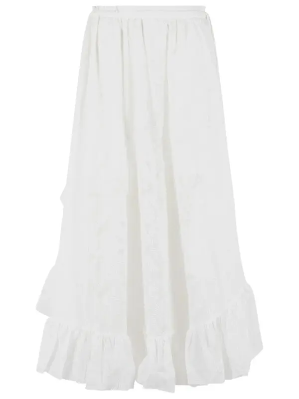 Zimmermann Cotton Blend Long Skirt - Cream