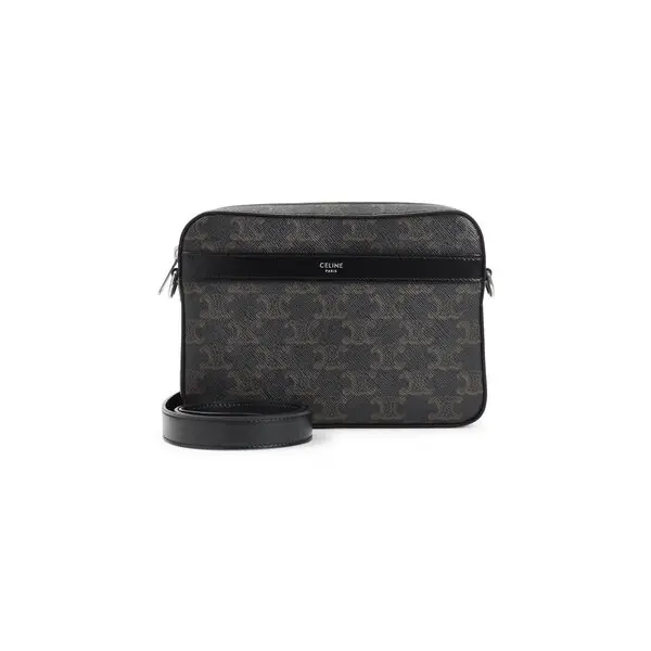 Celine Triomphe Textile Messenger Bag - Black