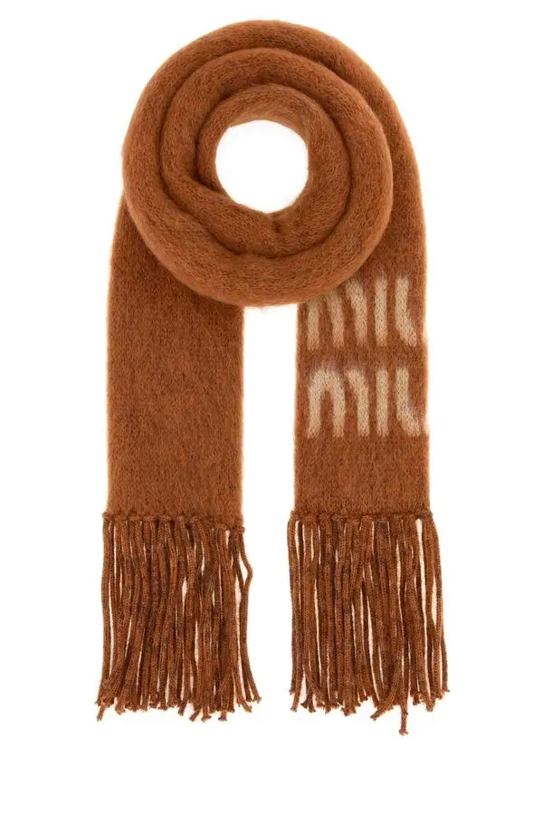 Miu Miu Mohair Blend Scarf - Orange