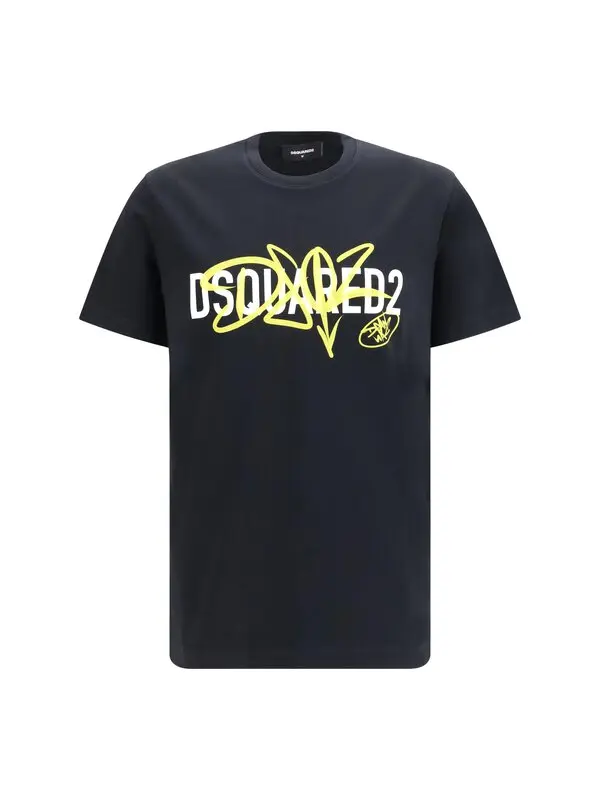 Dsquared2 Cotton Printed T-shirt - Black