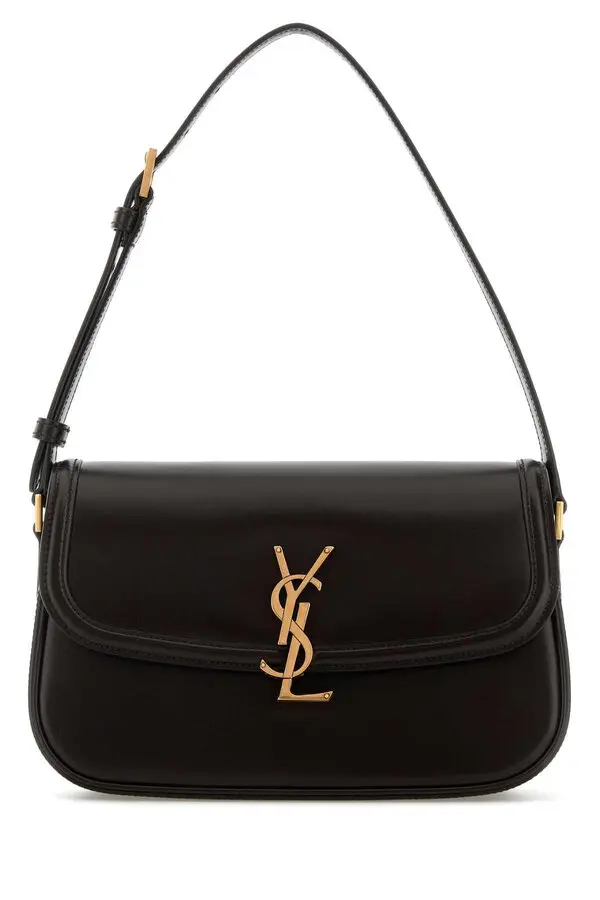 Saint Laurent Dark Leather Solferino Shoulder Bag - Brown