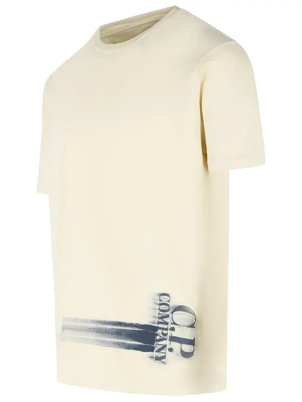 C.P. COMPANY Light Beige Cotton T-shirt - Cream
