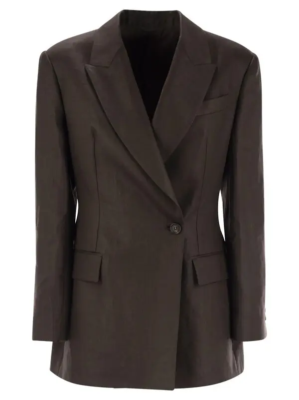 Brunello Cucinelli Shiny Linen Twill Jacket