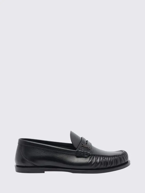 Saint Laurent Smooth Calfskin Leather Penny Loafers - Black