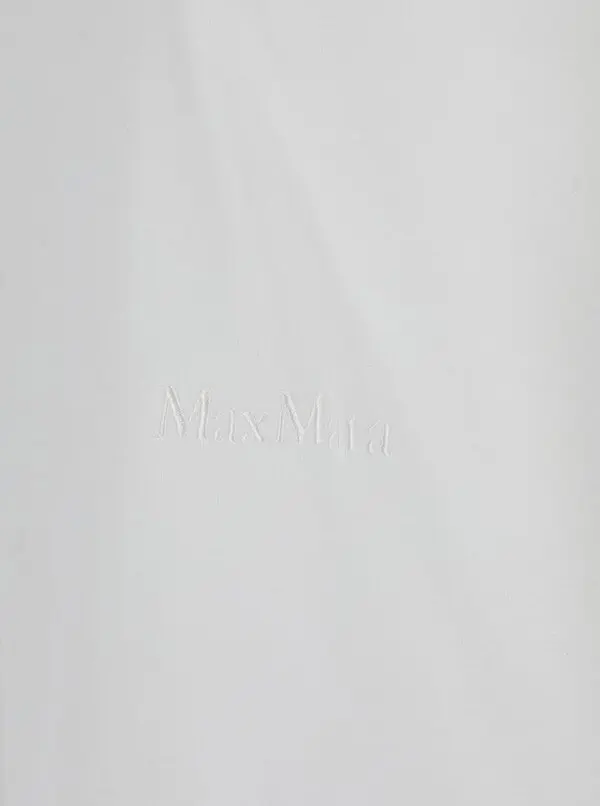 Max Mara Nerina' Crewneck T-shirt With Tonal Logo Lettering On The Front In Cotton - White