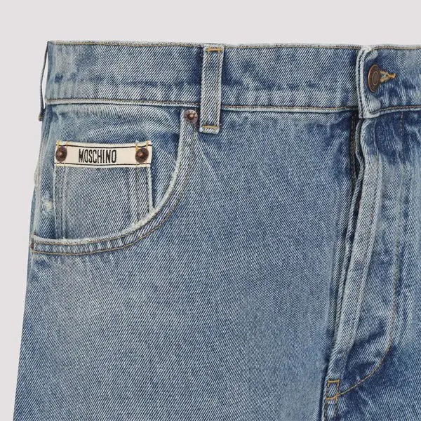 Moschino Straight Leg Cotton Denim Jeans - Blue