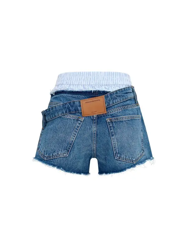 Alexander Wang Denim Shorts With Boxer Detail - Blue