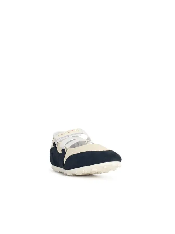 Marni Fabric And Suede Ballerina - Black