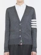 Thom Browne V-neck Cardigan W/ 4 Bar - Multicolor