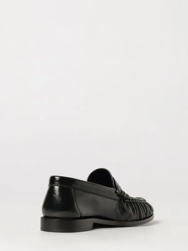 Saint Laurent Lambskin Penny Loafers - Black