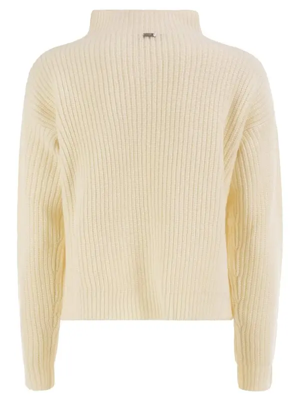 Herno Wool Textured Knit Jumper - Cream