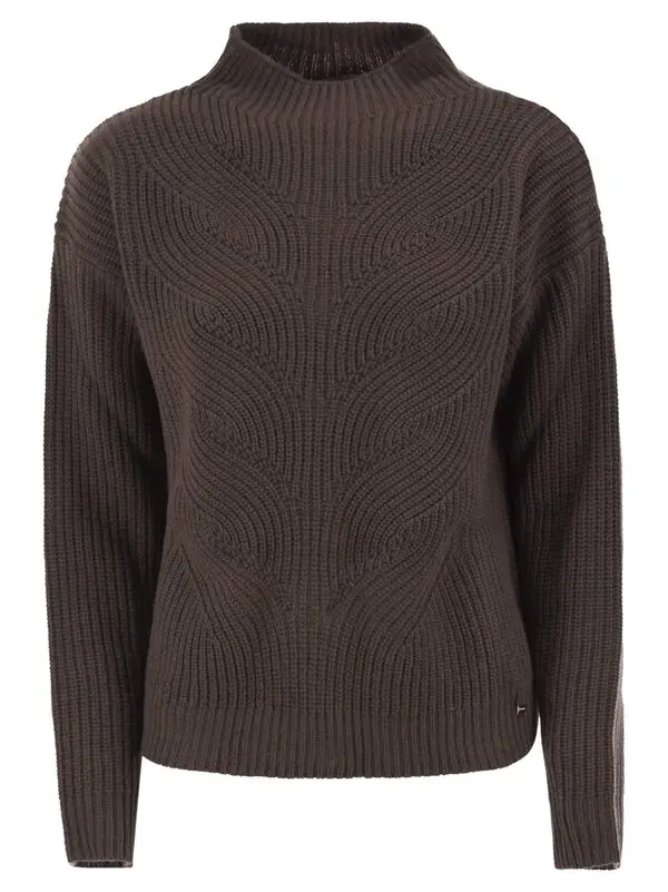 Herno Wool Textured Knit Pullover - Brown