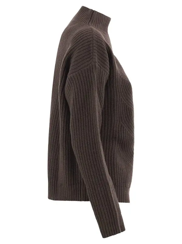 Herno Wool Textured Knit Pullover - Brown