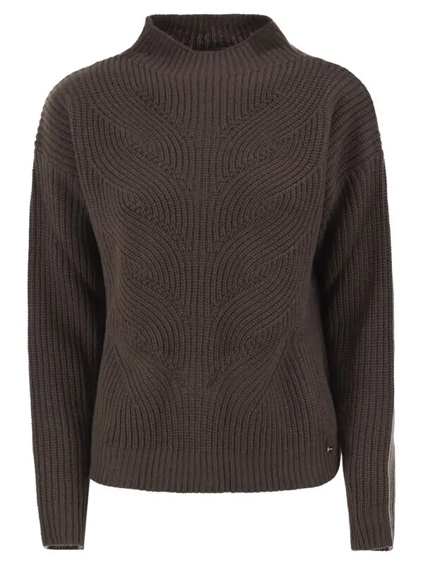 Herno Wool Textured Knit Pullover - Brown
