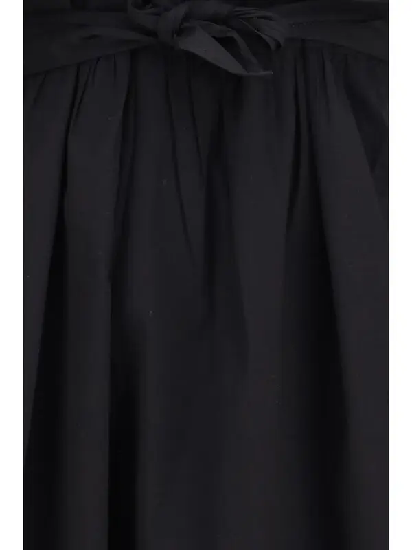 GANNI Stretch Cotton Midi Dress - Black