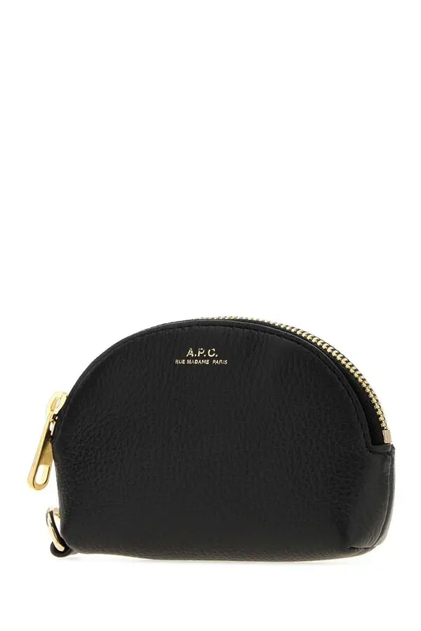 A.p.c. Leather Monnaie Card Holder - Black