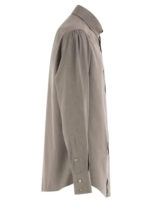Brunello Cucinelli Cotton And Lyocell Button-down Shirt - Multicolor